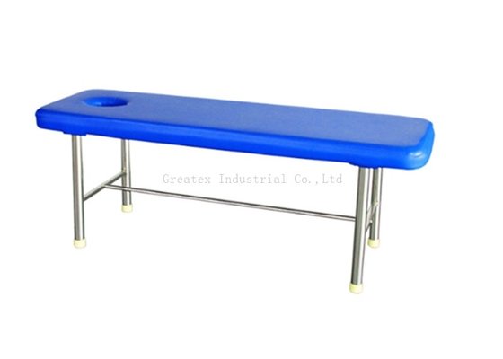 Blue Medical Examination Couch , Simple Flat Exam Table With Pillow / Face Hole