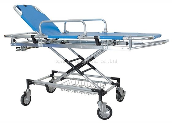 Manual Patient Transfer Trolley , Ambulance Emergency Stretcher Trolley