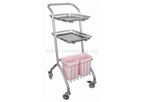 Hospital Furniture Stainless Steel Medical Trolley Robust Three Tier Structure