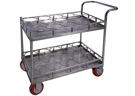 Bottles Delivery Stainless Steel Medical Trolley Designed For Thermos Cart