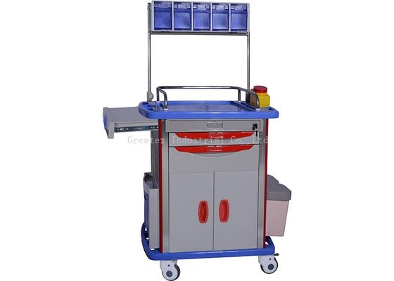 ABS Plastic Medical Trolley With Anesthesia Bridge Frame / Medicine Containers