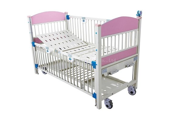 Movable Pediatric Hospital Bed , Metal / ABS Hospital Cot Bed With Manual 2 Crank