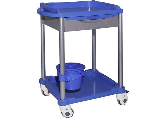 Hospital Furniture Plastic Medical Carts 750mm * 475mm * 920mm With Dustbins