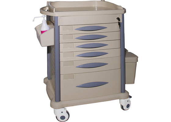 Easy Cleaning Plastic Medical Trolley , Custom Medical Carts Hospital Furniture