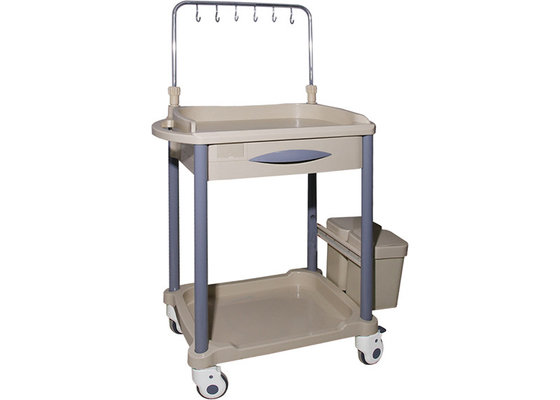 High Strength Plastic Medical Trolley With Drawers , Hospital Emergency Cart