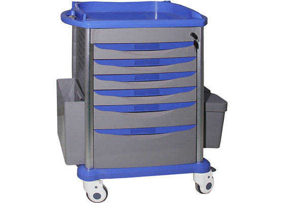 Nursery Treatment Medical Emergency Cart Multipurpose ABS Body Aluminum Columns