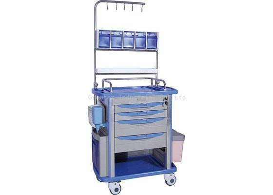Anesthesia Treatment Plastic Medical Trolley , Multi Functional Nursing Trolley