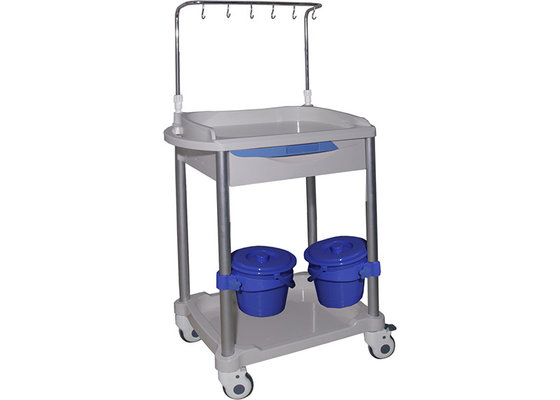 Infusion Treatment Plastic Medical Trolley With Bottle Hangers / IV Hookers