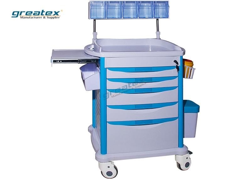 General Purpose Emergency Crash Cart Anti Static Prevent Hair Winding Move Flexibly