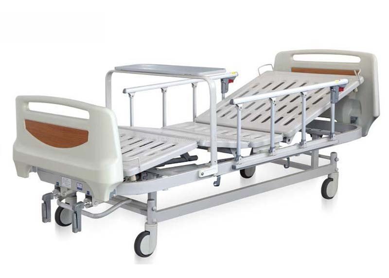Movable Manual Hospital Bed , Medical Full Fowler Bed ABS Head / Foot Board