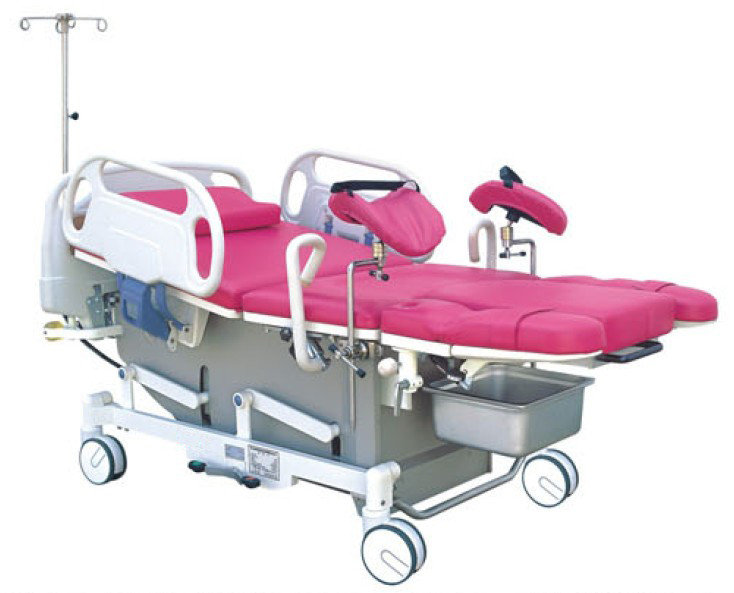 Medical Obstetric Delivery Bed Assist Table Hidden Under Seat Section