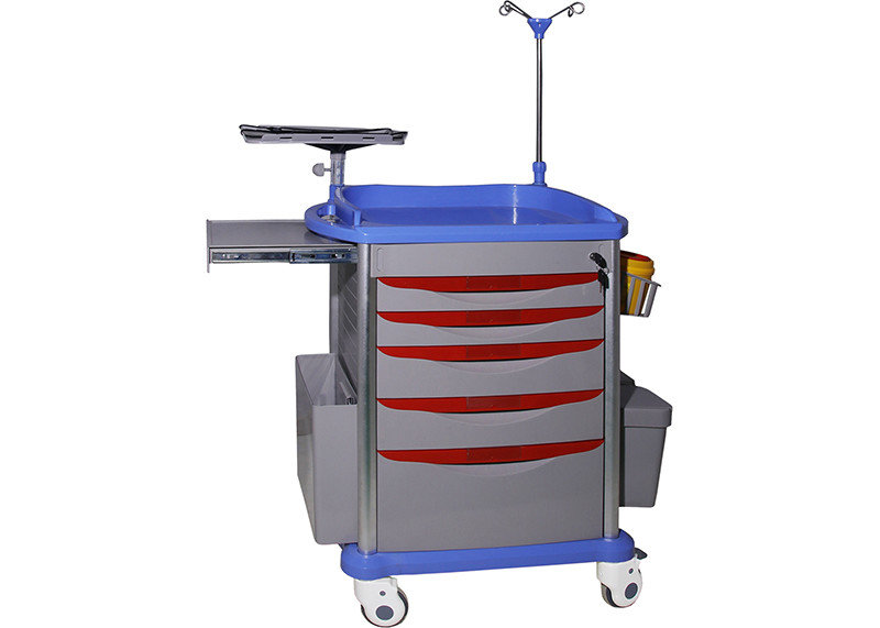 First Aid Emergency Trolley Equipment ABS Table Top Power Cable With Sockets