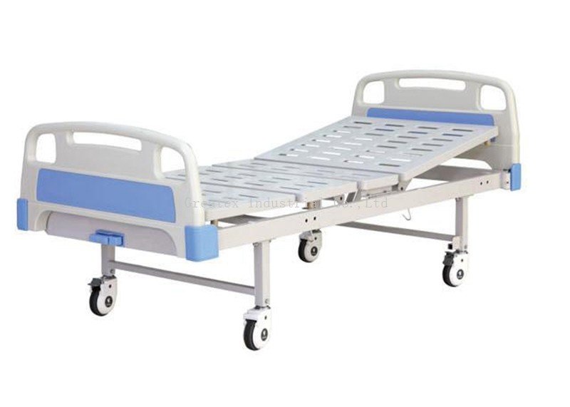 Single Crank Hospital Patient Bed Convenient Back Rest Adjusted By Manual