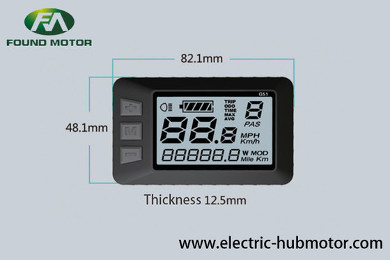 Lightweight LCD Control Panel Display G51 For Electric Bike And Electric Scooter