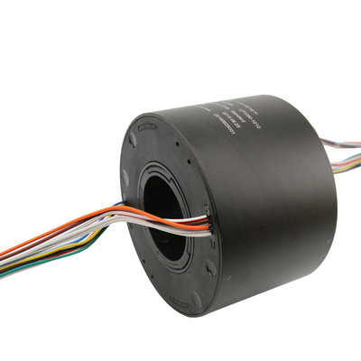 crane slip ring 12 circuit 10A aluminum alloy sandblasted black oxide perforation diameter 50mm through hole slip ring