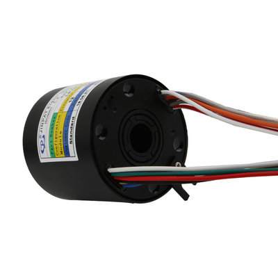 Contact via diameter 12.7mm rotary joint slip ring 12 circuit 10A Through hole slip ring precious metal