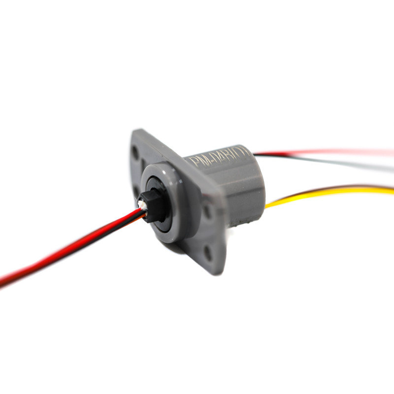 4 Circuits Miniature Slip Ring 12.5mm Diameter with Flange Gold to Gold Contact for Indexing Tables