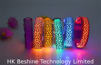 Fationable Leopards Decorative Pattern Illuminated Pet Collars Waterproof