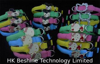 Yellow Lighted LED Pet Collar And Leash For Puppy / Dog Collars With Lights For Night