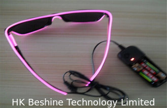 Pink Frame EL Wire Glow  Sunglasses