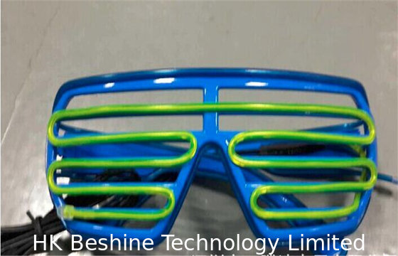 2 * AAA Battery Operated Neon Shutter Framed Equalizer EL Glasses With Two Different Wire Colors