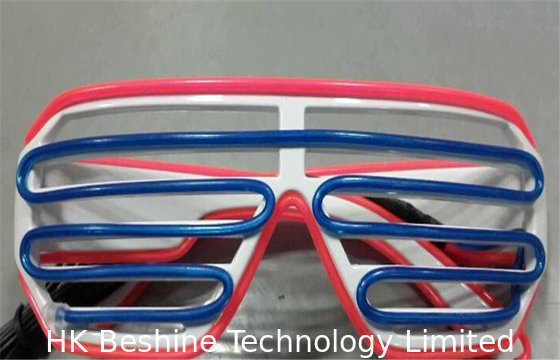Sound Activated Light Up Double EL Wire Sunglasses / Illuminati Glasses Flashing