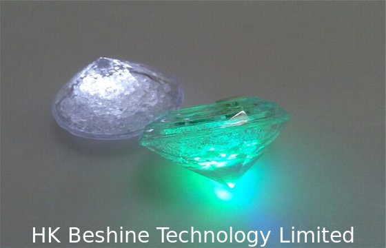 Resuable Button Controlled Glowing Ice Cubes Waterproof With Diamond Shape