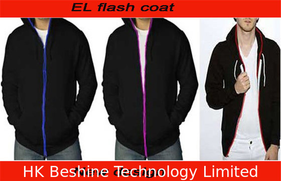 Sound Activated Neon El Wire Light Up Hoodies For Women / Mens