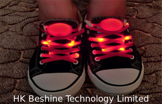 Christmas Party Favor 7 Colors Led Light Shoelaces Flashing Nylon Webbing