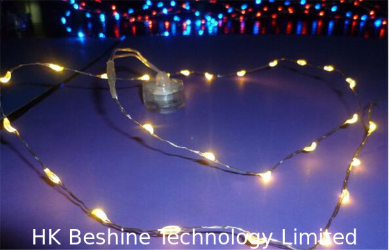Mini Led Submersible Copper Wire Wedding String Light Operated By 2pcs Cr2032 Cell Battery