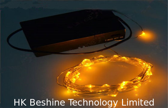 Outdoor Battery Operated Led String Lights , 20 Warm White Led Color