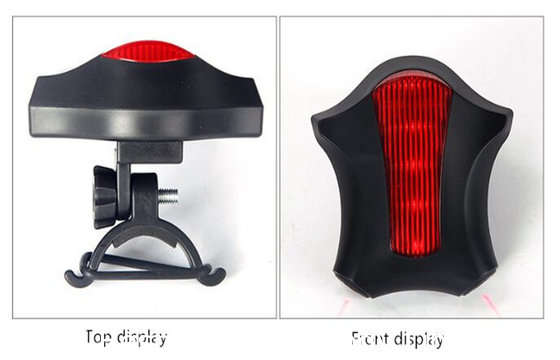 Waterproof Warning Bicycle Laser Tail Light With 2 Parallel Laser Red Beam
