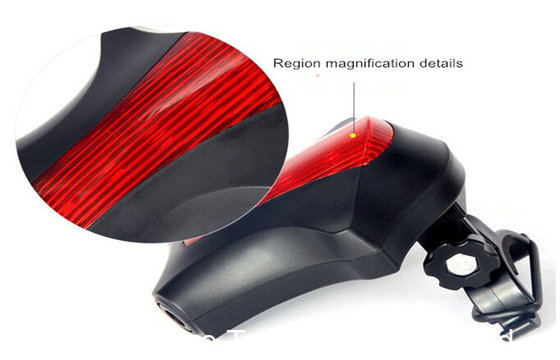 Water Resistant 2 * Red Laser Bicycle Led Lights Flashed In 7 Lighting Modes