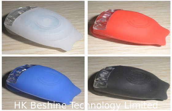 Front Rear Silicone Bicycle Led Lights Super Brightness Powered By 2 * Cell Batteries