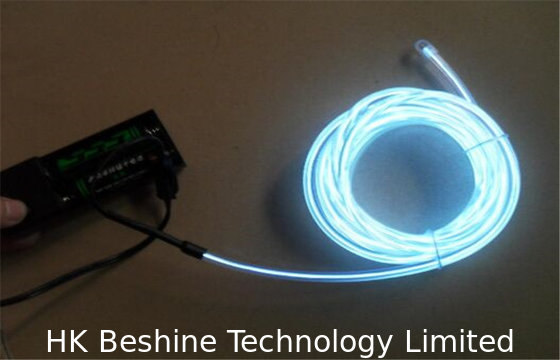 White Light EL Lighting Wire Driven Powered By 2AA Batteries Pack
