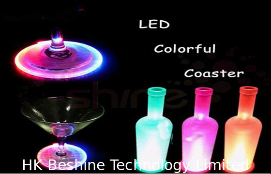 Waterproof Cup Bottle Electroluminescent Products Led Drink Coaster For Bar