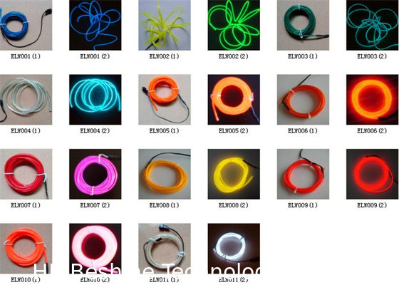 Electroluminescent Light Glow Purple EL Wire With Welt / LED Lighting Wire