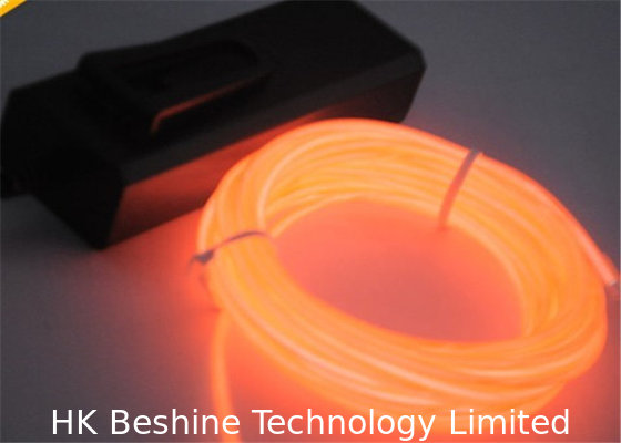 Fluorescent Orange Color EL Lighting Wire 0.9 , 1.2 , 1.5 , 2.0 , 2.3mm Diameter Round