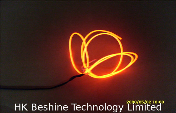 Fluorescent Orange Color EL Lighting Wire 0.9 , 1.2 , 1.5 , 2.0 , 2.3mm Diameter Round