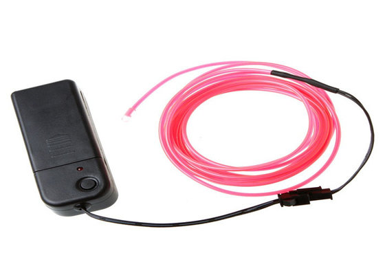 High Luminance Lighting EL Wire Pink / Neon Glowing Strobing Electroluminescent Wire