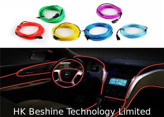 4mm / 5mm Electroluminescent LED EL Wire With DC 12V Inverter For Door And Wall