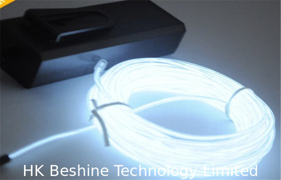 Flexible EL Lighting Wire White For Flash Advertisement / Neon Rope Light Electro Luminous Wire