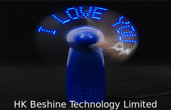 Handy Red Glitter LED Flashing Fan With Safe And Soft Nylon Blades / LED Computer Fan