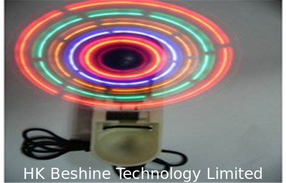 Charming 110MM LED Flashing Fan For Business Gifts / LED Light With Fan