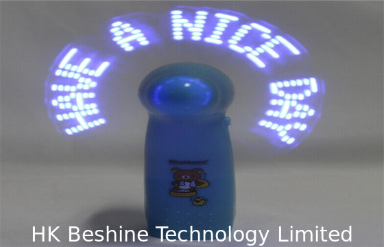 LED Light Up Fan For Promotion Gift , Novelty USB Fan With Words Flashing