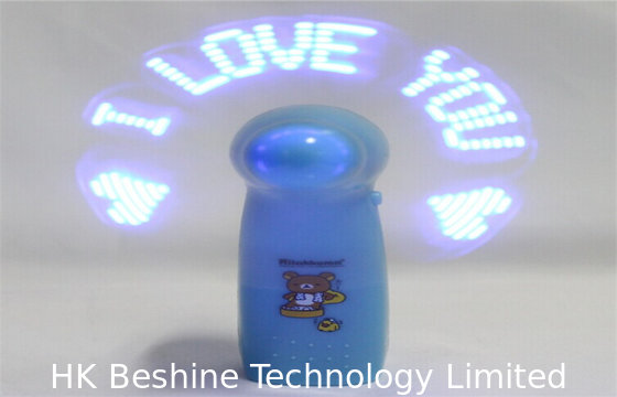 Colorful Shinning Hand Held Programmable LED Fan With Letters / LOGO Customized