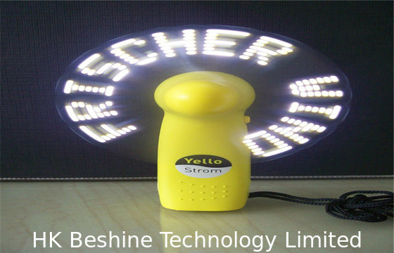 Promotion Mini Portable Cooling LED Light Fan 35MM , LED Text Message Fan