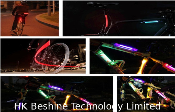 Green LED Fiber Safety Warning Stick / Bicycle LED Lights For Motorcycle Portable