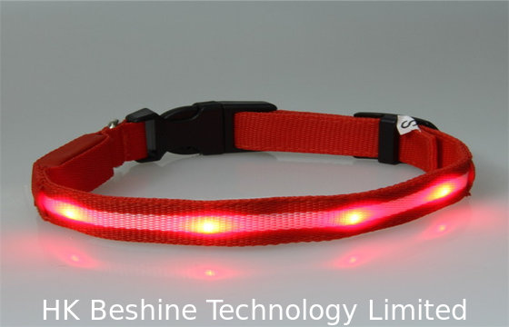 Brightness Blinking LED Pet Collar Powered By Batteries With Custom Logo