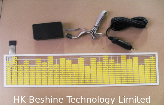Yellow Panel Light Car Music Equalizer EL Car Sticker / LED Equalizer Sticker